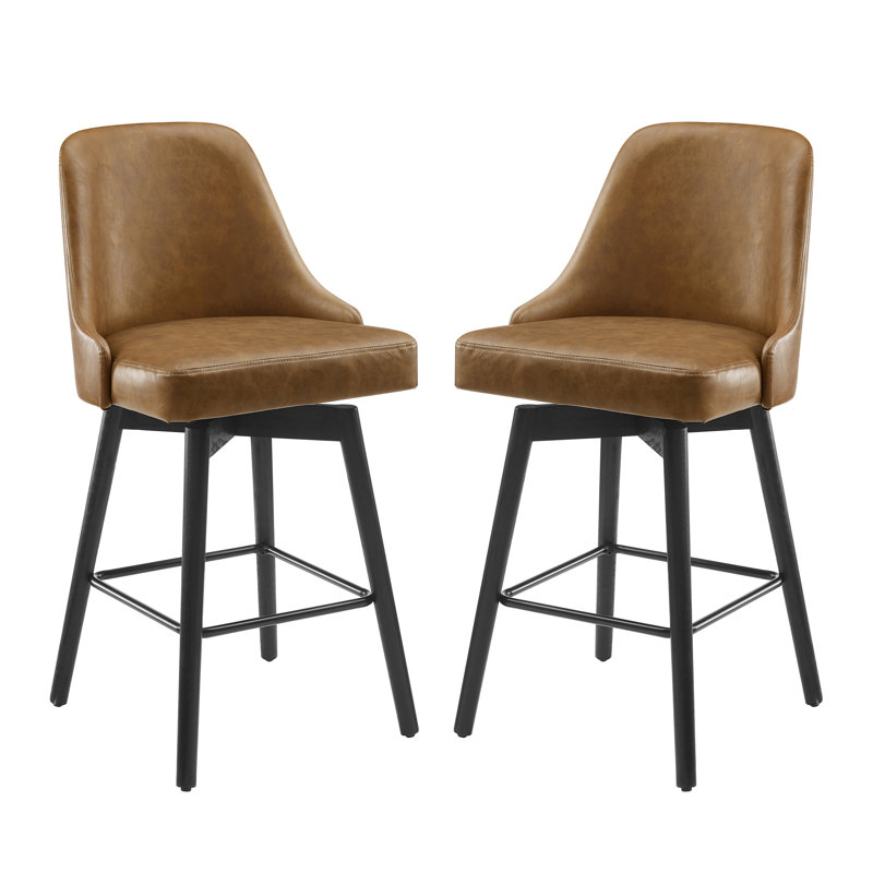 Lark Manor Hiott Swivel Upholstered 25.6'' Counter Stool & Reviews ...