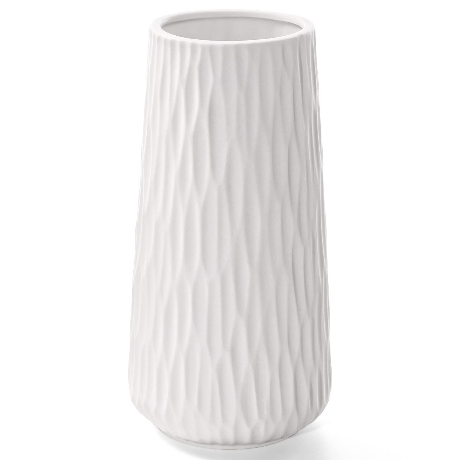 Latitude Run® White Vase For Home Decor, 8 Inch Vase For Flowers ...