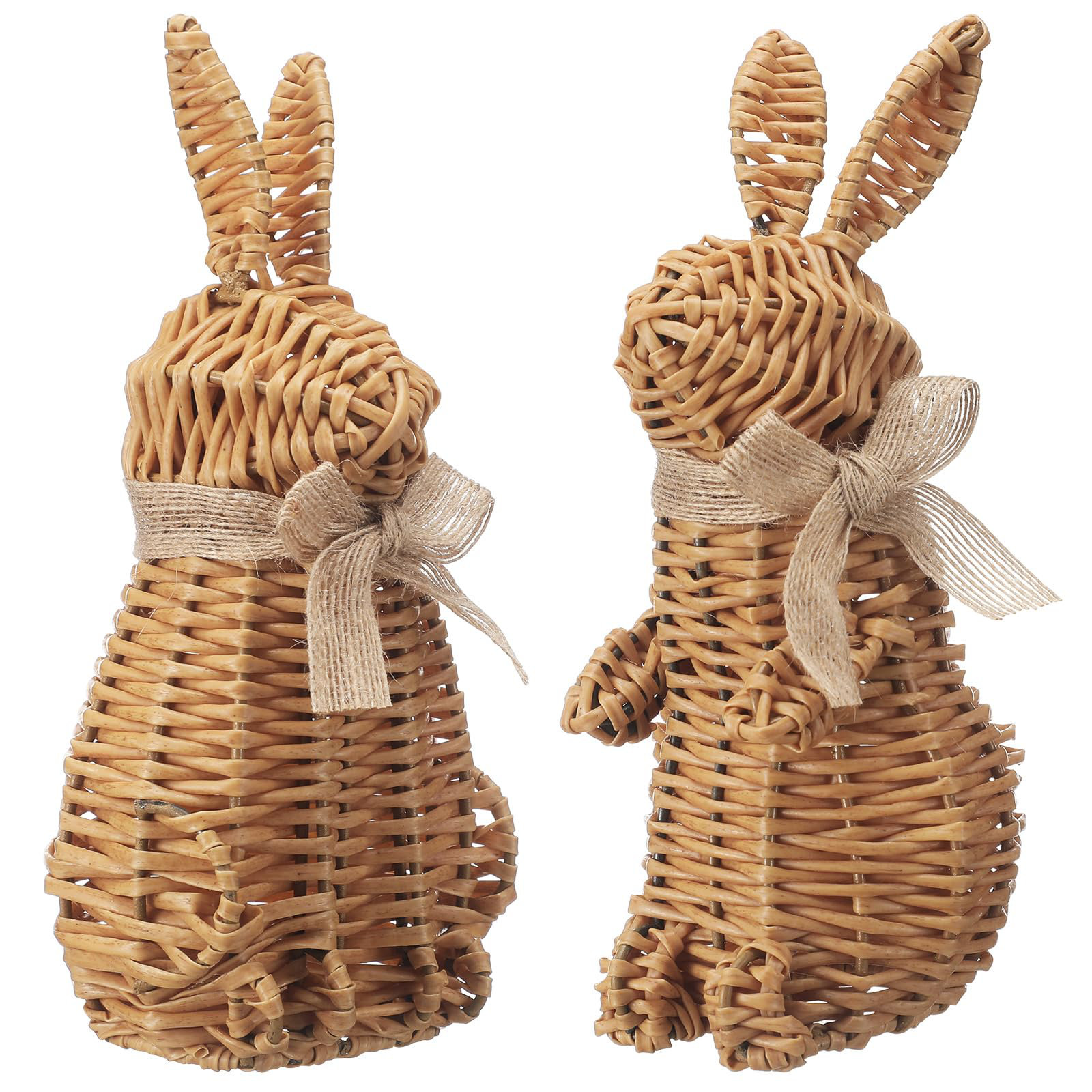 One Allium Way® 2-Pack Rattan Bunny Figurines - Natural Rattan ...