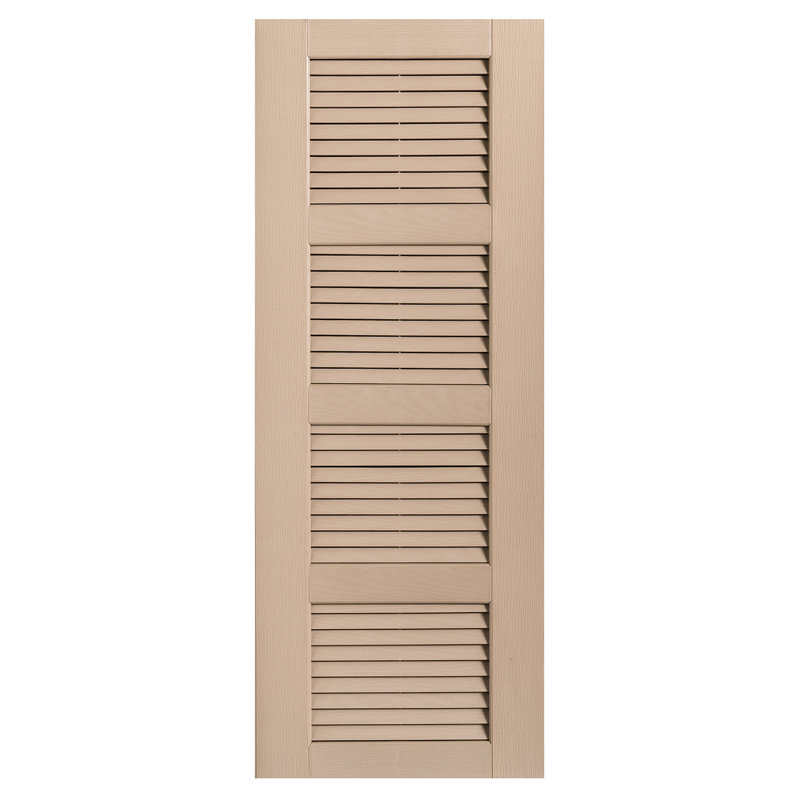 Alpha Shutters Straight Top Full-style Open Louver Shutters Pair ...