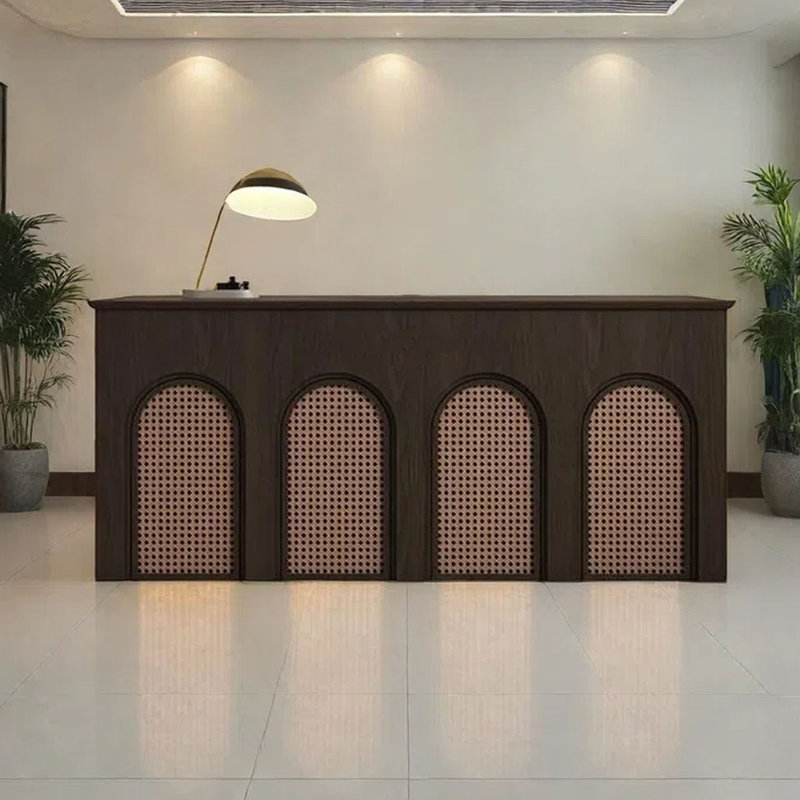 Bayou Breeze Standing reception desk,Country Reception Desk | Wayfair