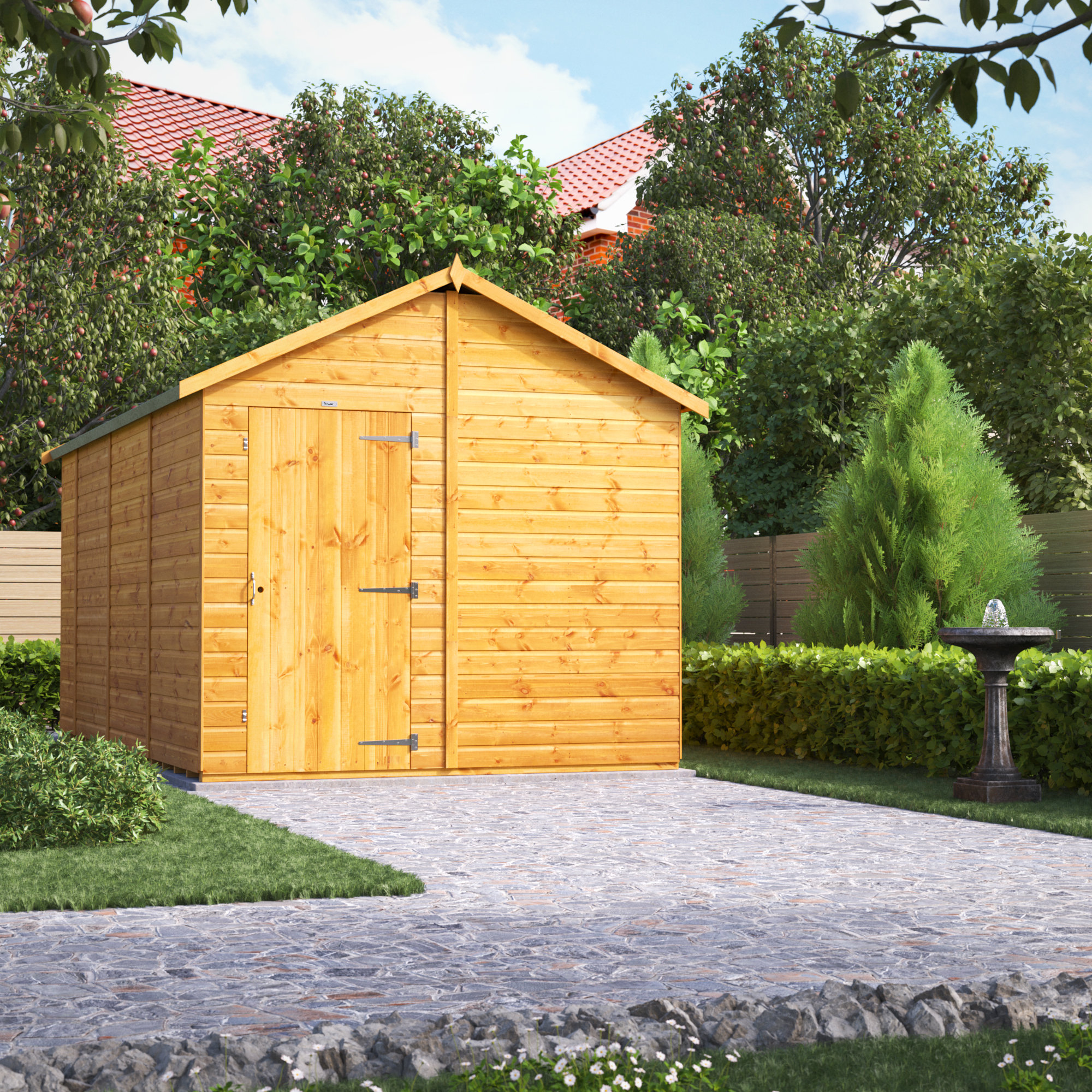 Powersheds 14 x 8ft Timber Tongue & Groove Windowless Apex Garden Shed ...