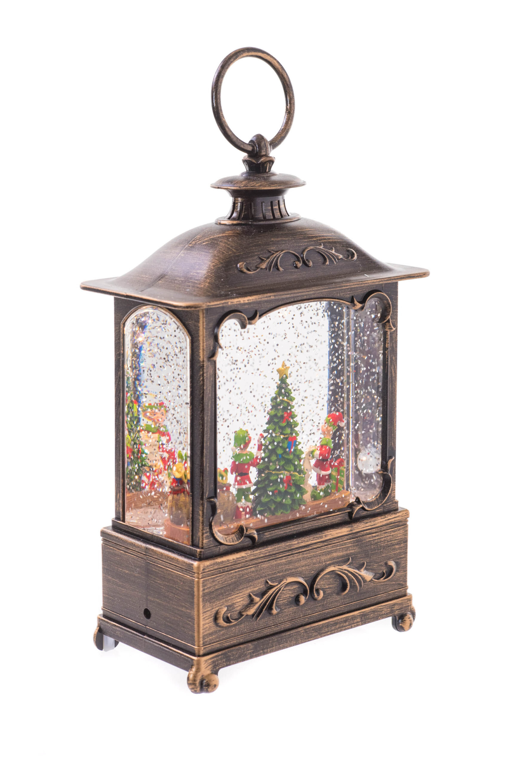 The Holiday Aisle® Brown Plastic Antique Lantern LED Snow Globe with ...