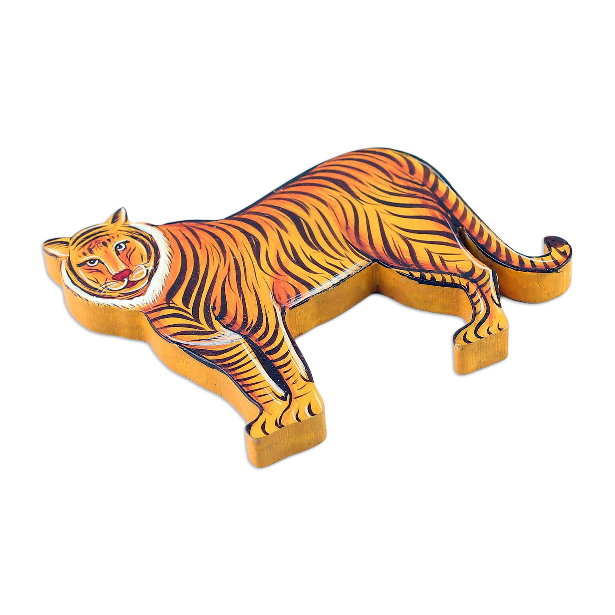 The Holiday Aisle® Handmade Royal Bengal Tiger Wood Magnet | Wayfair