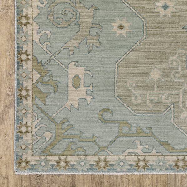 Charlton Home® Graicyn Bohemian Old World Inspired Grey/ Blue Area Rug ...