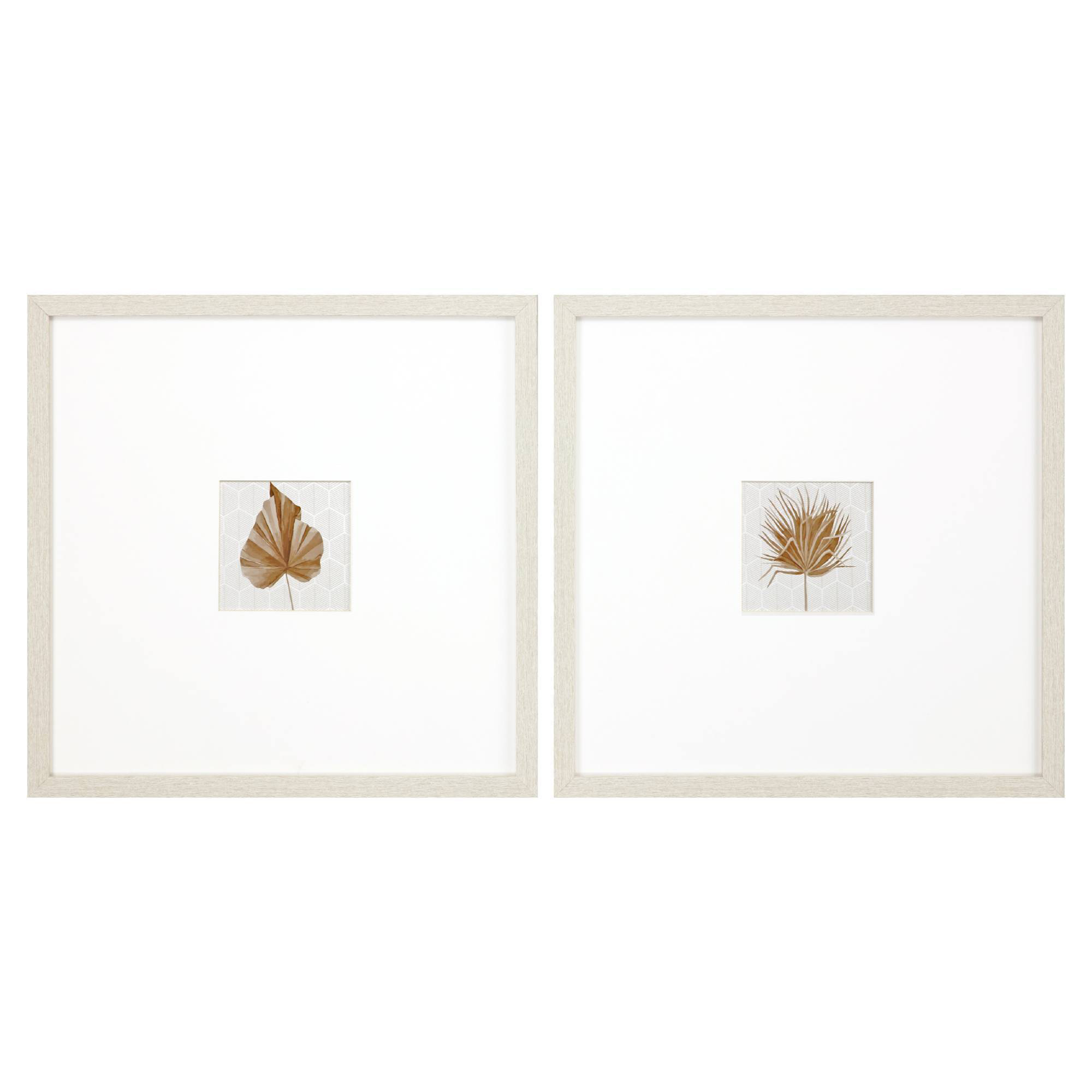 Bay Isle Home™ Neutral Palm Framed On Print 2 Pieces Print | Wayfair