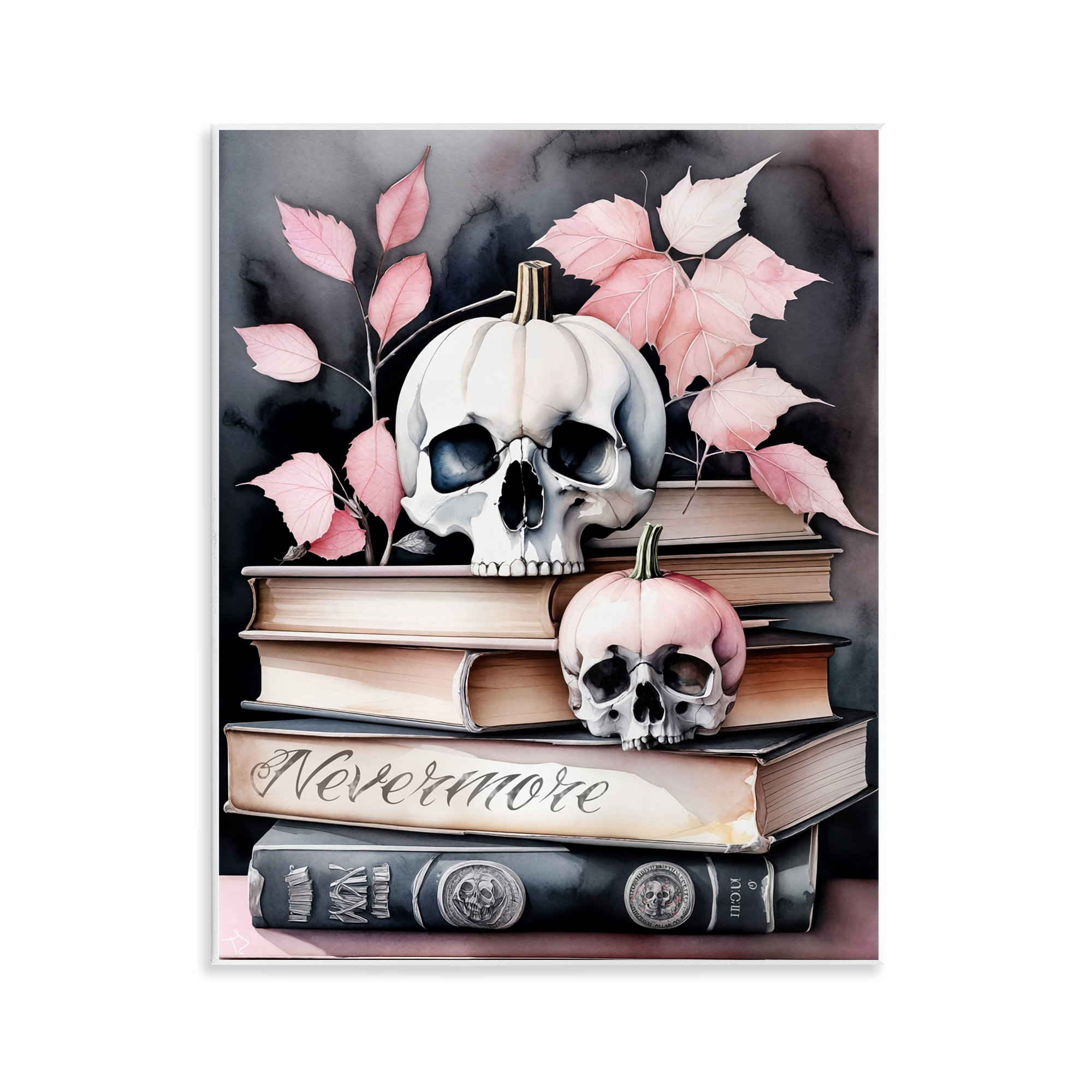 Bungalow Rose Spooky Skull Book Stack Wall Plaque, design by Tabz Jones ...