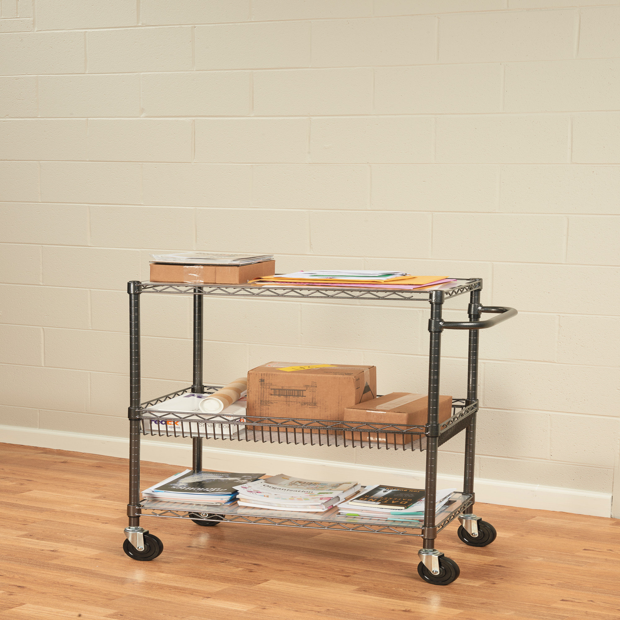 Alera® 40" 3-Tier Utility Cart & Reviews | Wayfair