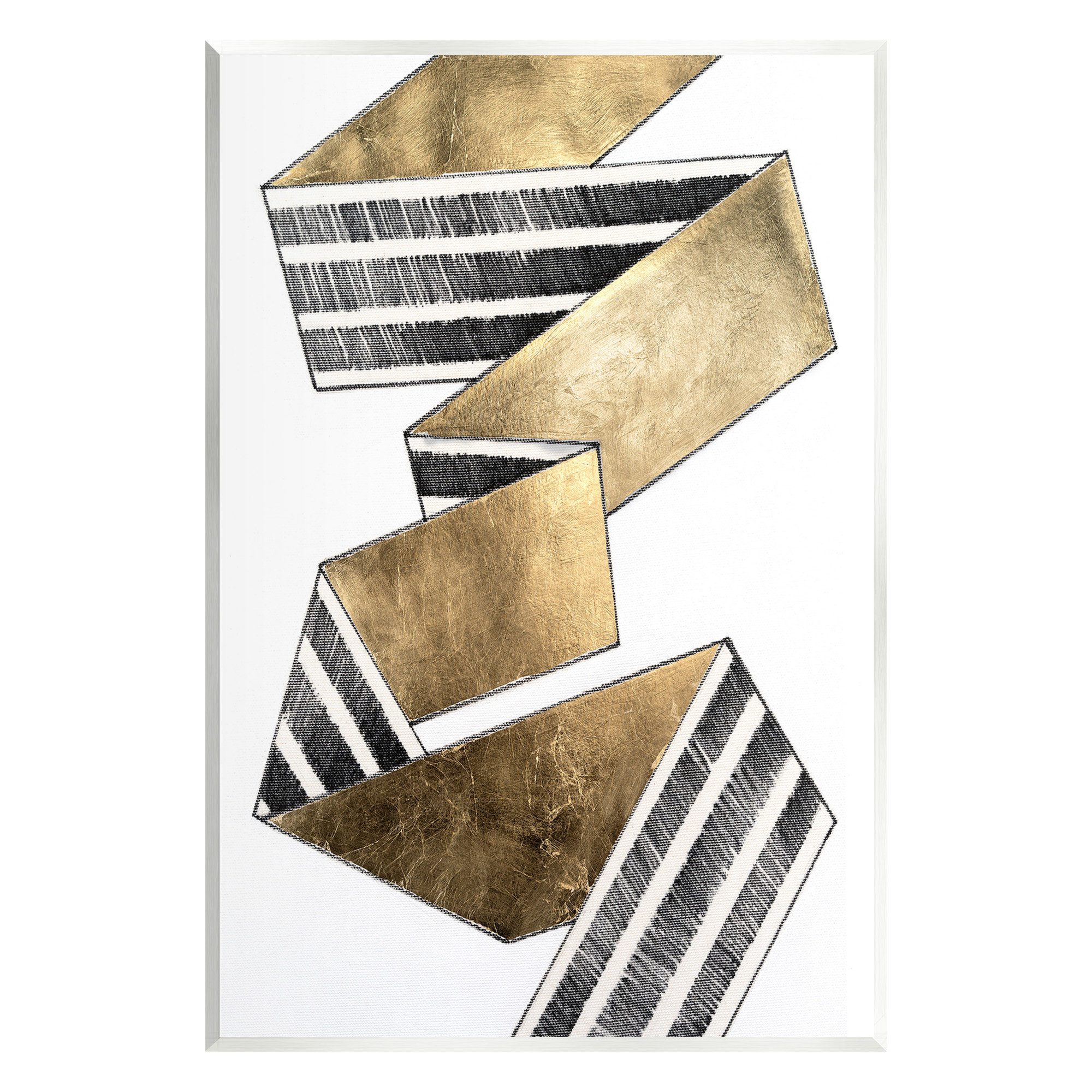 Ebern Designs Alternating Striped Ribbon Wall Plaque Art by Vanna Lam ...
