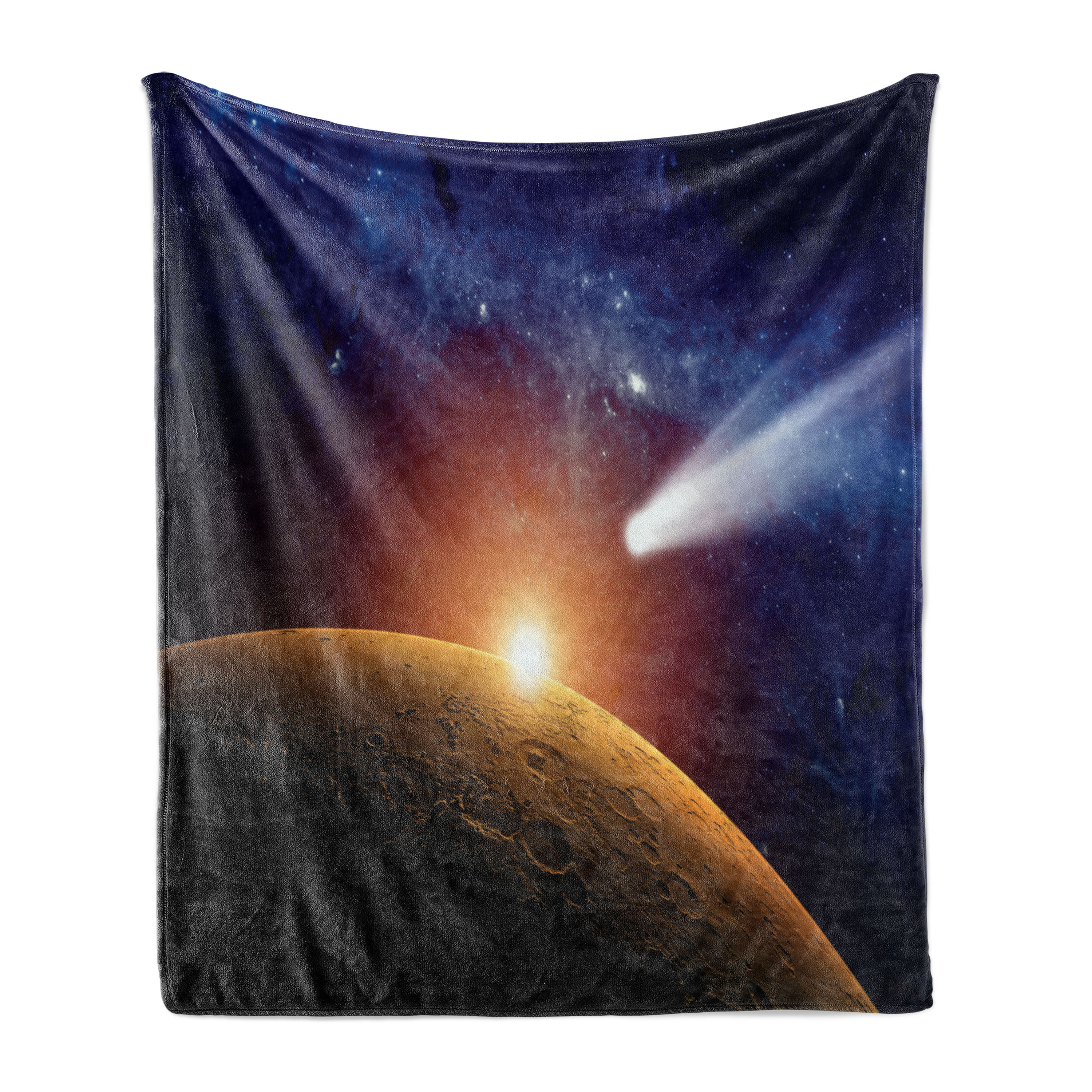 Ambesonne Outer Space Fleece Throw Blanket Dark Solar Scenery Blue ...
