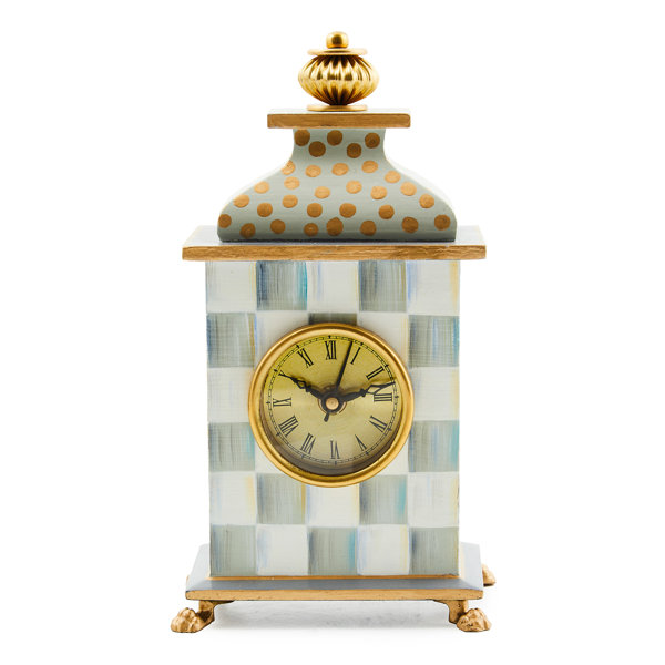 MacKenzie-Childs Sterling Check Desk Clock | Wayfair