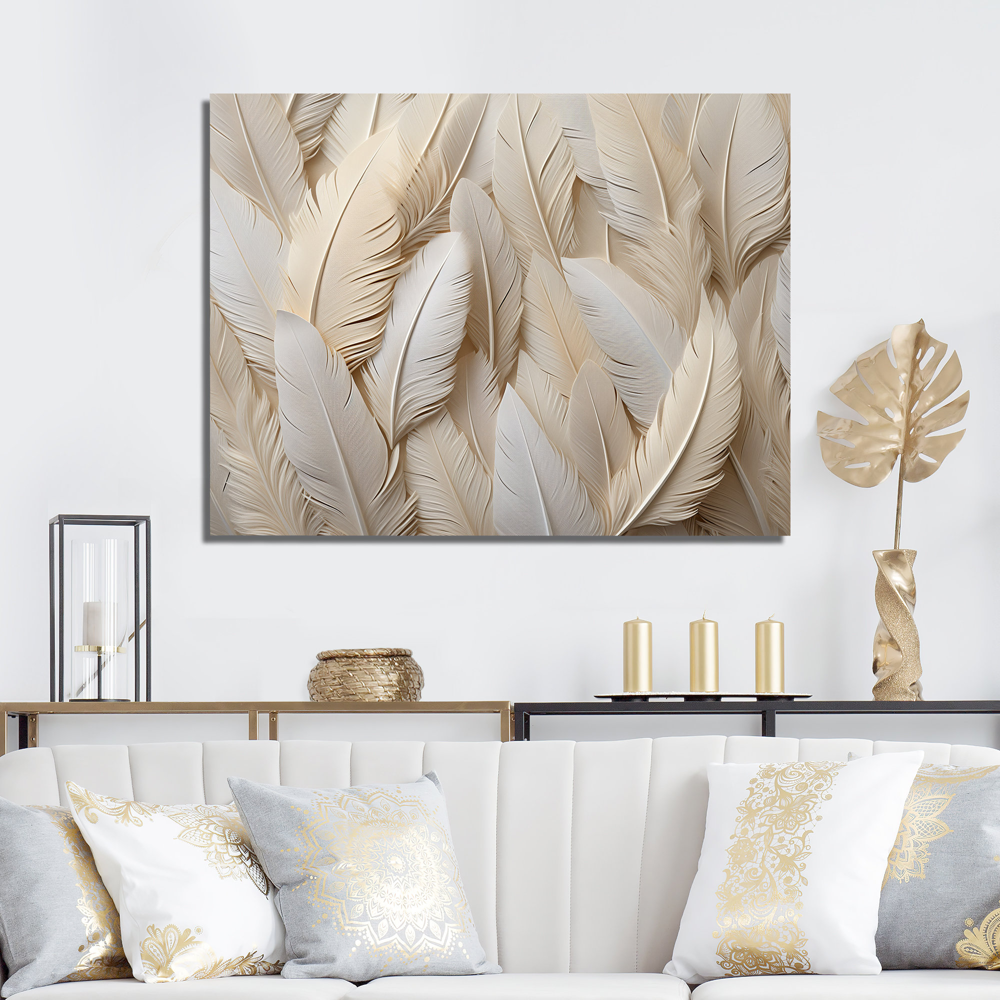 Dakota Fields Feathery Plumes - Feathers Canvas Prints | Wayfair