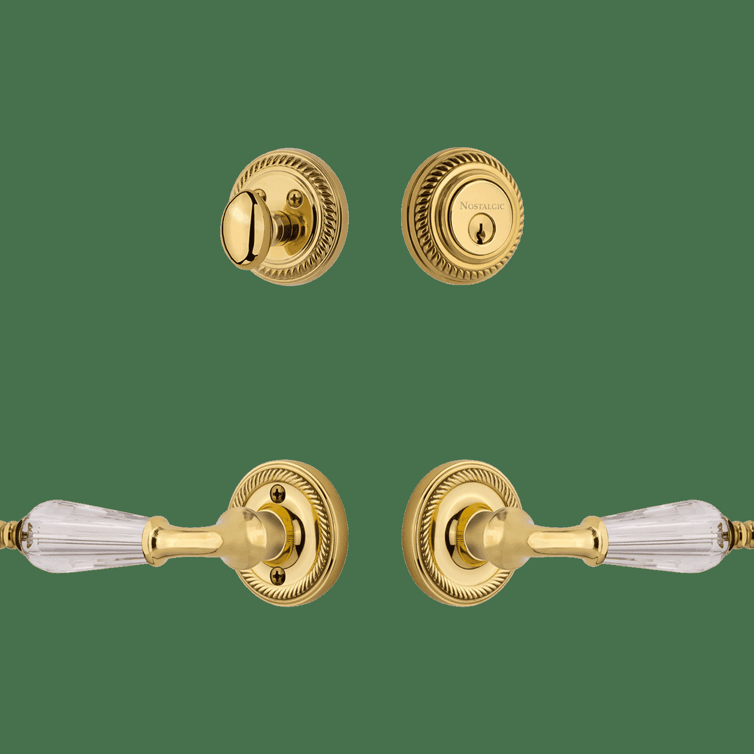 Nostalgic Warehouse Rope Rosette Entry Set with Parlour Crystal Lever ...