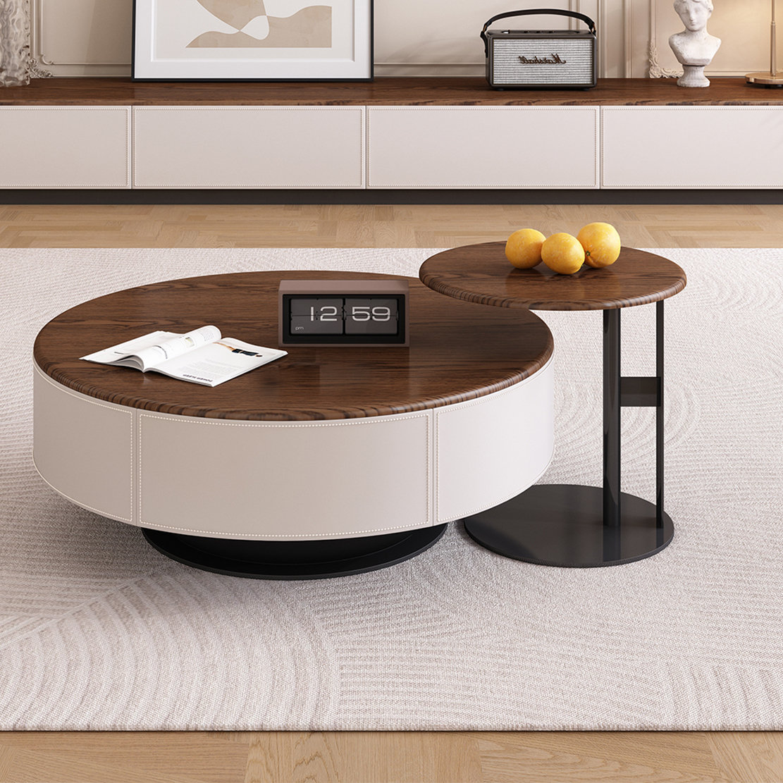 Orren Ellis Vintage Walnut Coffee Table Set - Wayfair Canada