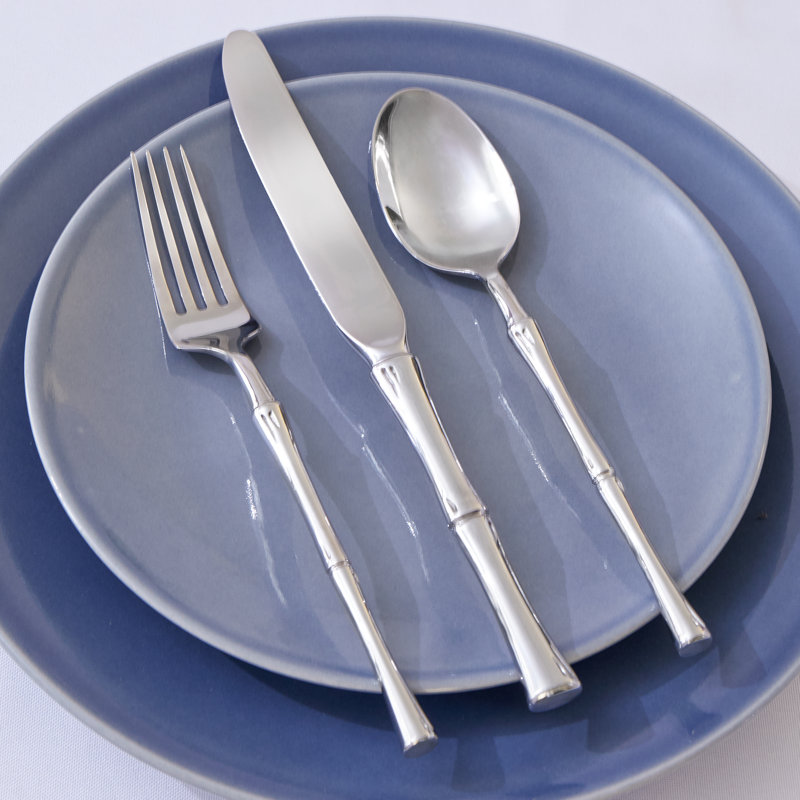 Godinger Silver Art Co Bamboo 18/10 Stainless 20 Piece Flatware Set ...