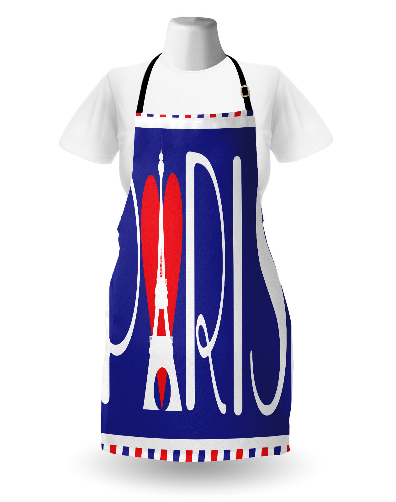 East Urban Home Eiffel Tower Apron Unisex Bold Paris Lettering Adult ...