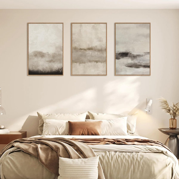 Ebern Designs 3 Piece Dovetail Frame Print on Canvas | Wayfair.co.uk