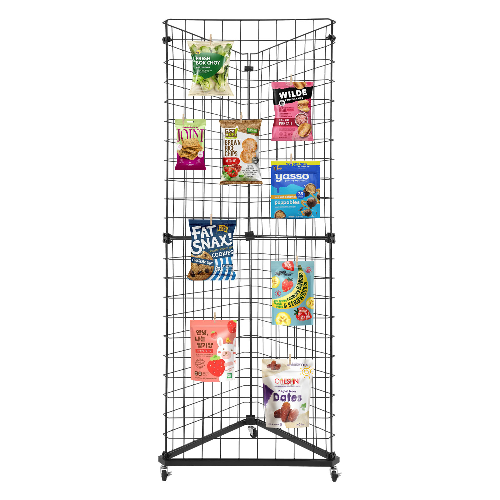 17 Stories 68 Inch Floor Standing Black Triangle Display Stand Wire ...