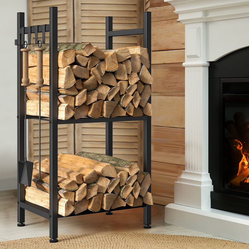 Ebern Designs Lilimae 15.7'' W Metal Log Rack & Reviews | Wayfair