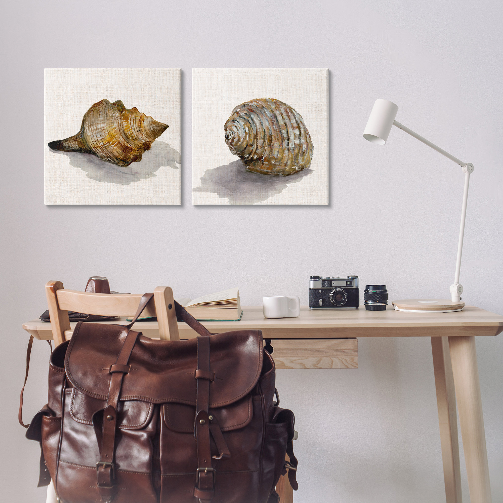 Dovecove Neutral Beach Shells 2 PC Canvas Wall Art Set by Jacob Q | Wayfair