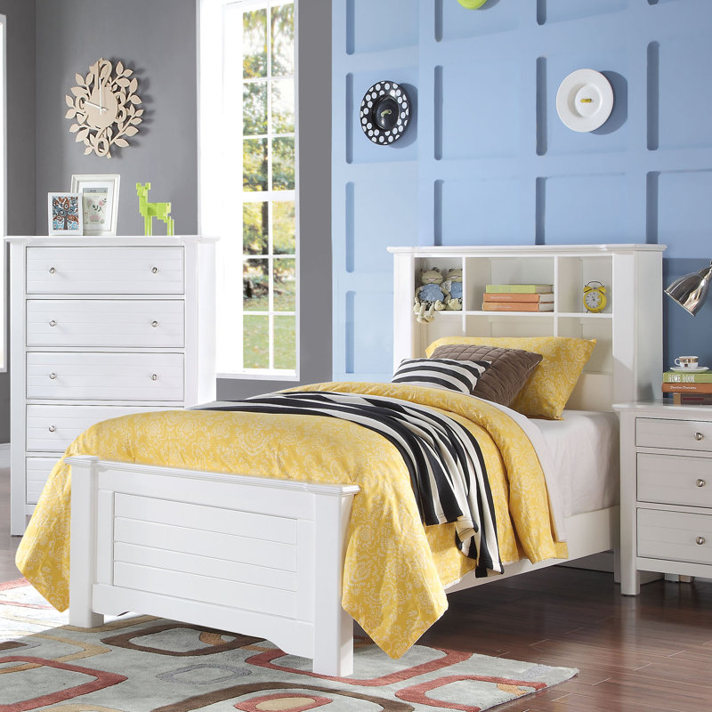 Harriet Bee Saylor Contemporary Platform Standard Bed with Bookcase and ...