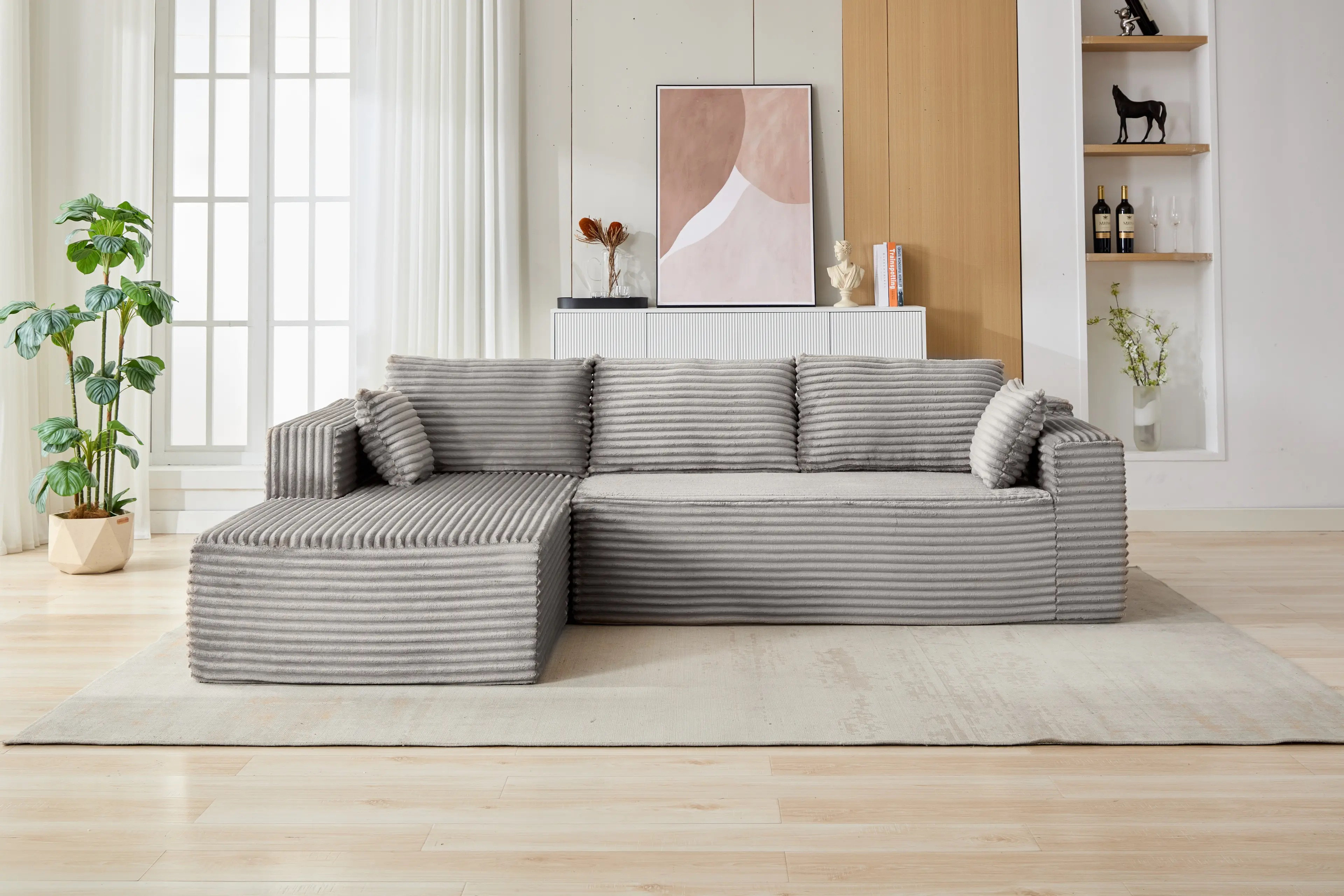 Everly Quinn Convertible L-shape Sleeper Sectional With Chaise ...