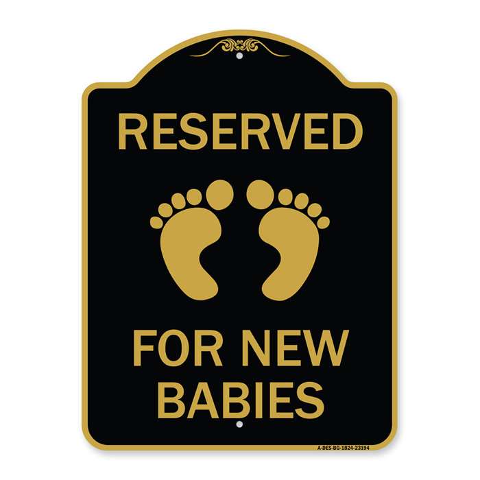 Signmission Designer Series Sign - Reserved For New Babies With Symbol ...