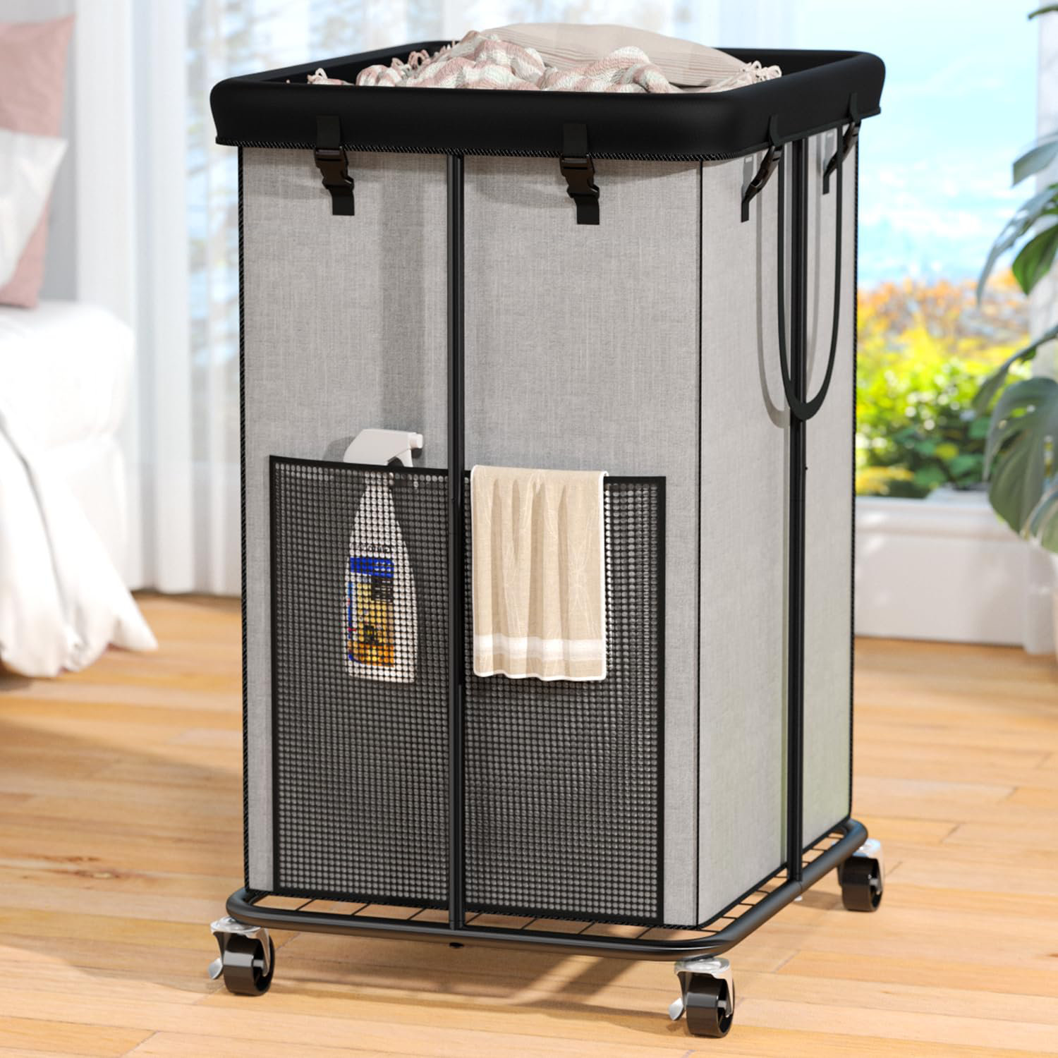 Ebern Designs 150L Laundry Hamper With Wheels, Rolling Laundry Basket ...