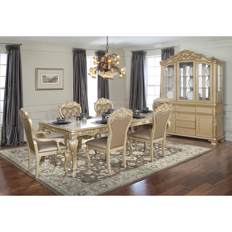 House of Hampton® Liuda Collection Traditional Gold Server with Hutch ...