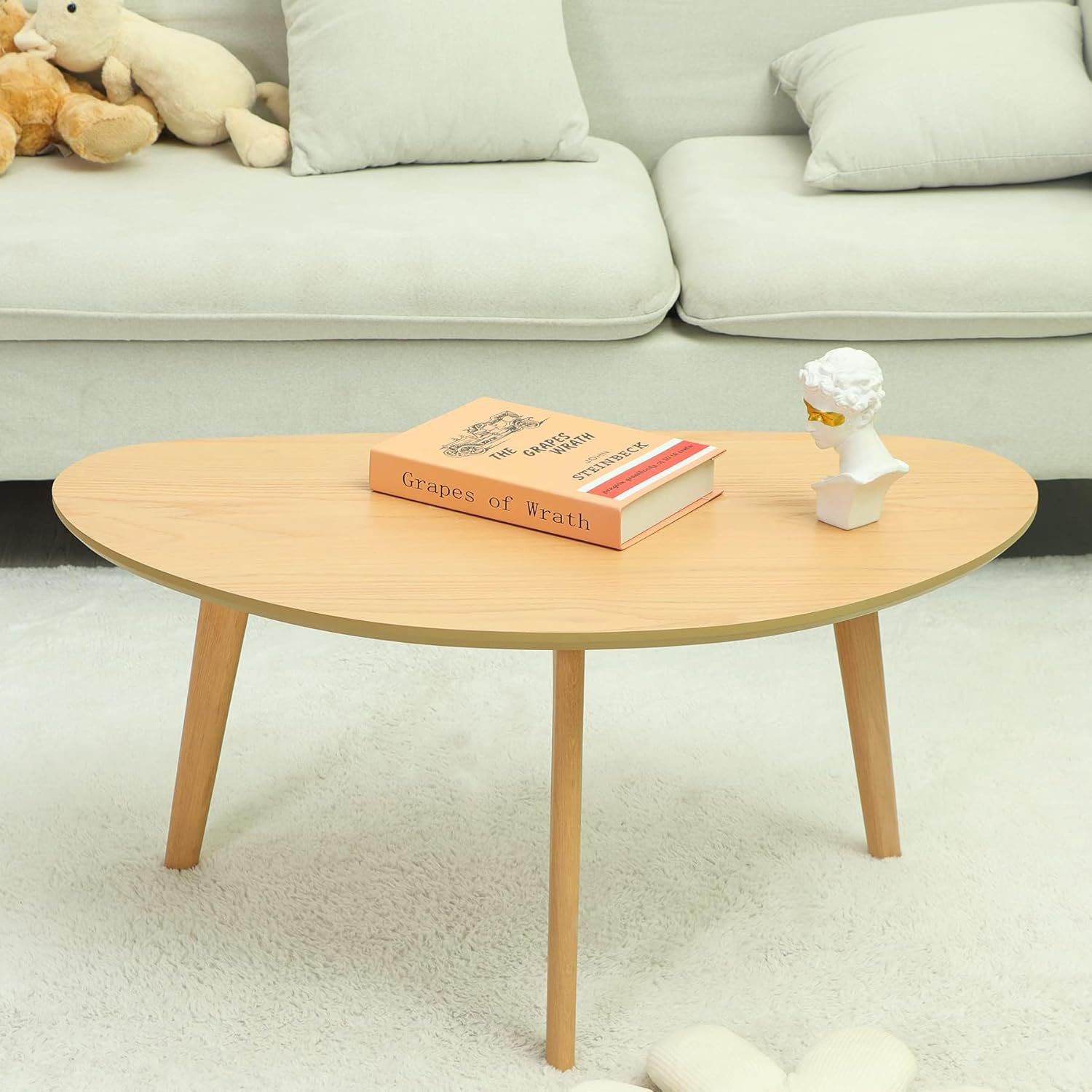 George Oliver Small Oval Coffee Table Mid Century Modern for Living ...