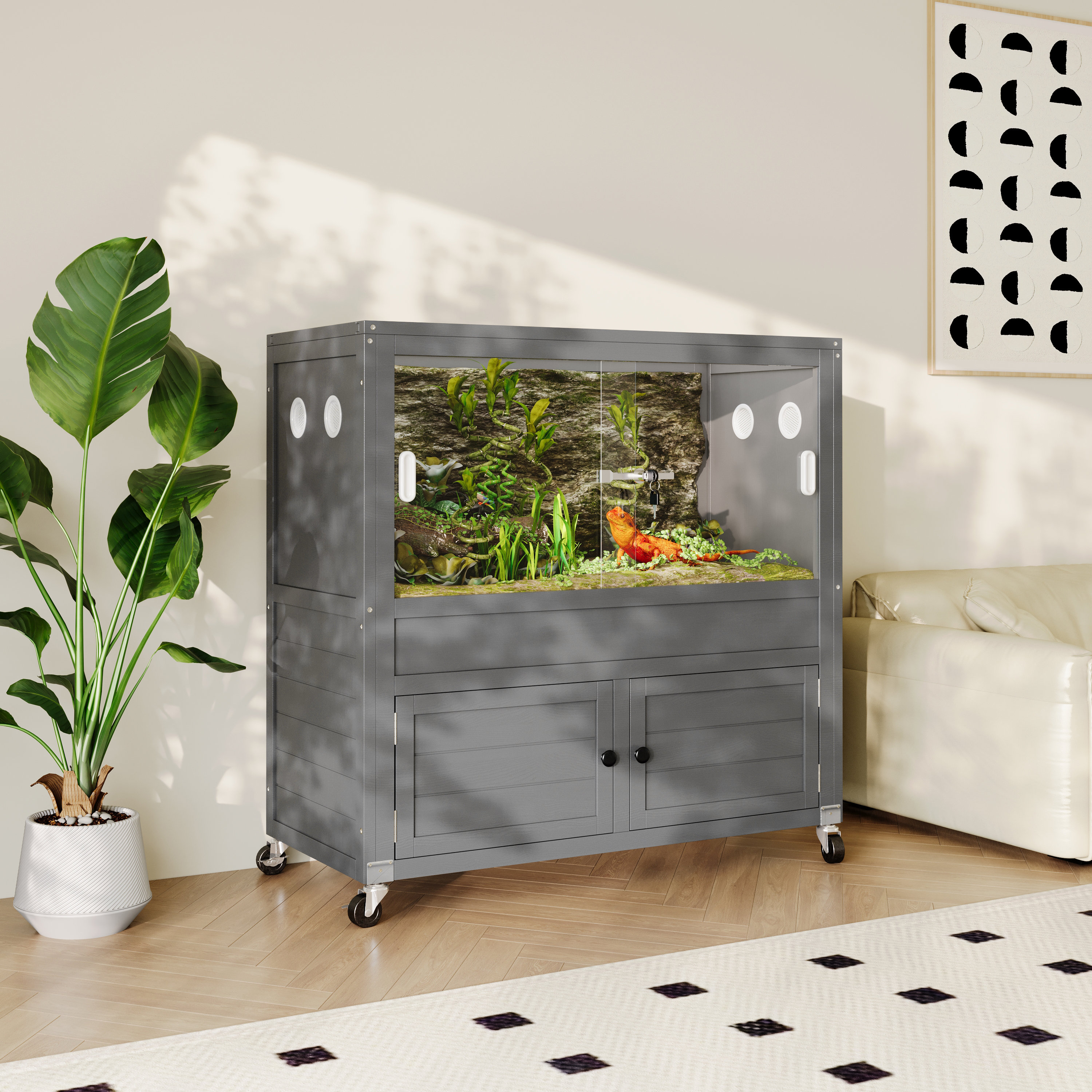 DANLONG 45 Gallons Reptile Terrarium Stand With Adjustable Storage ...