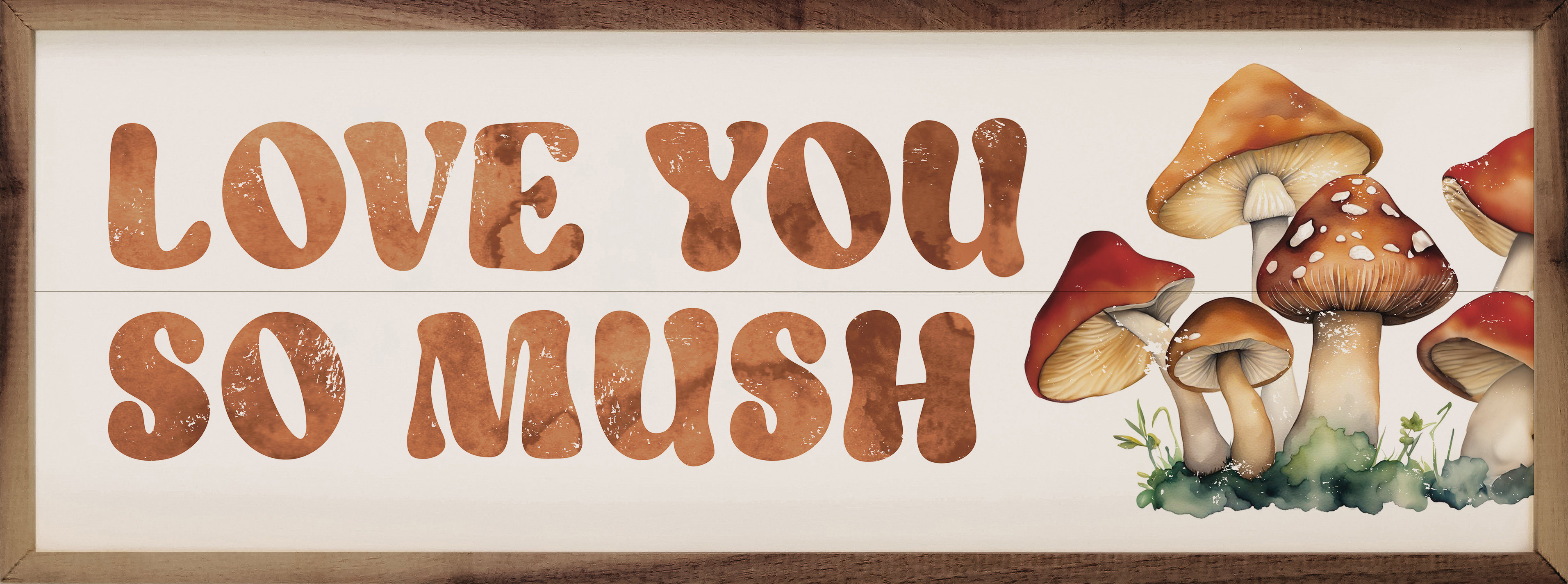 Trinx Love You So Mush Mushrooms White | Wayfair