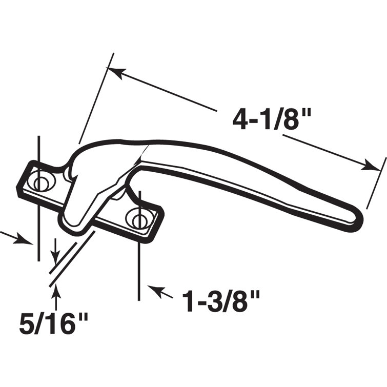 Prime-Line Casement Locking Handle, 1-3/8 In. Holes, White Bronze ...