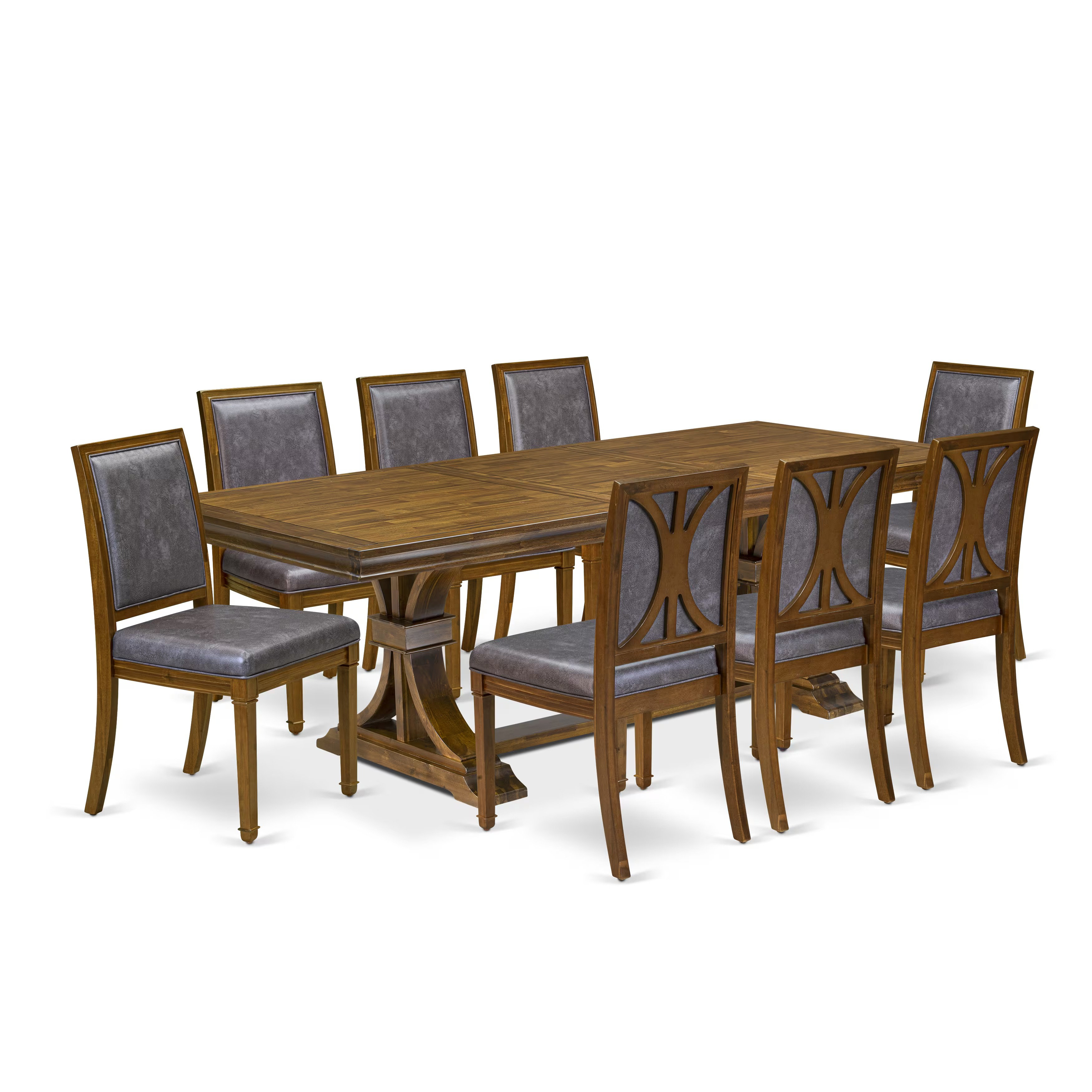 Red Barrel Studio 9-piece Kitchen Table Set consists of a Dining Table ...