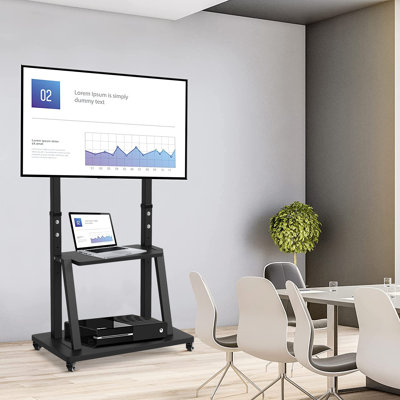 UNHO Extra Large Floor TV Stand Mount Rolling Cart for 50-100 LCD LED ...