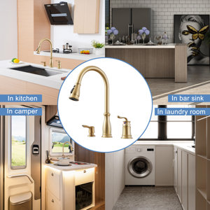 Boyel Living Pull Down Kitchen Faucet with Soap Dispenser | Wayfair
