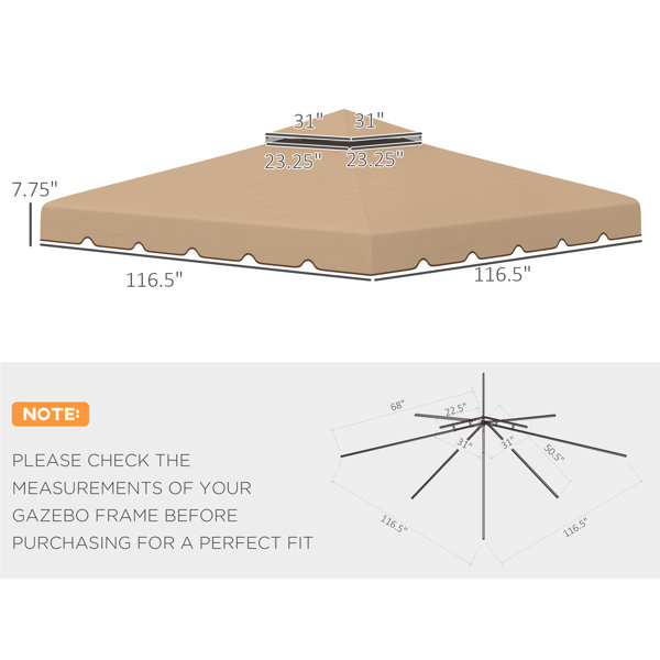 Outsunny Polyester Replacement Canopy for Gazebo & Reviews | Wayfair