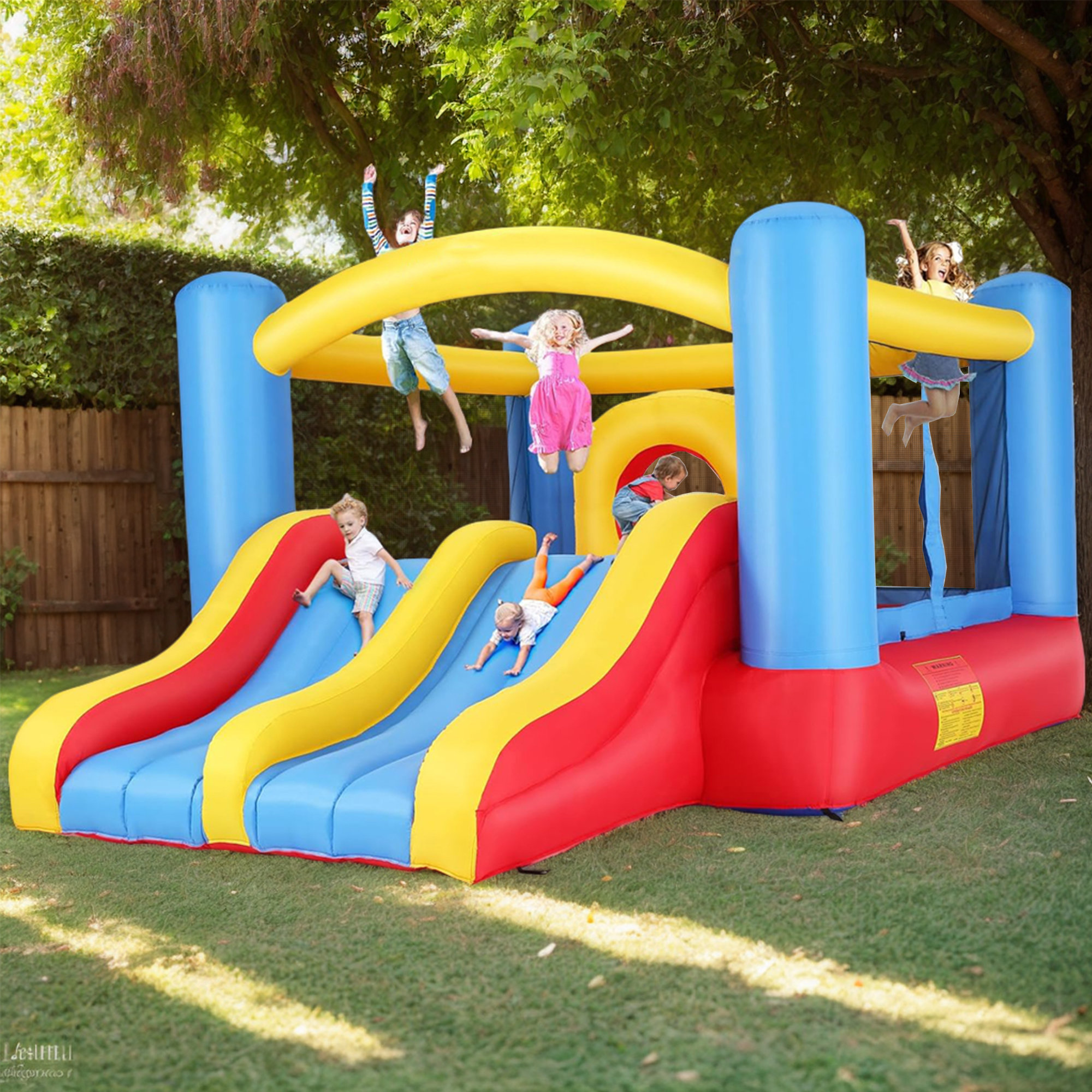 Ancheer 12.64x9Ft Kids Party Castle Bounce House, Indoor/Outdoor Bouncy ...