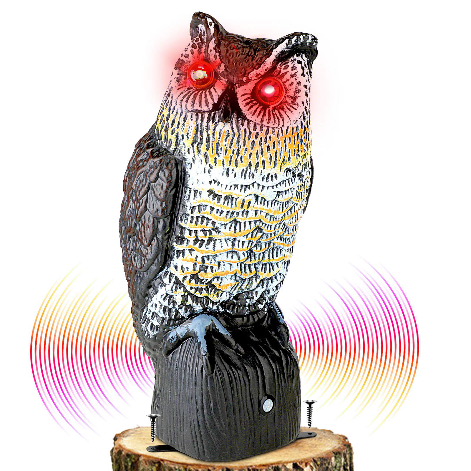 Millwood Pines Brid Owl With Flashing Eyes&Frightening Sound For Garden ...
