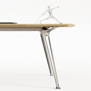 Ivy Bronx Office Desk With Chrome-plated Legs and a Built-in Desktop ...