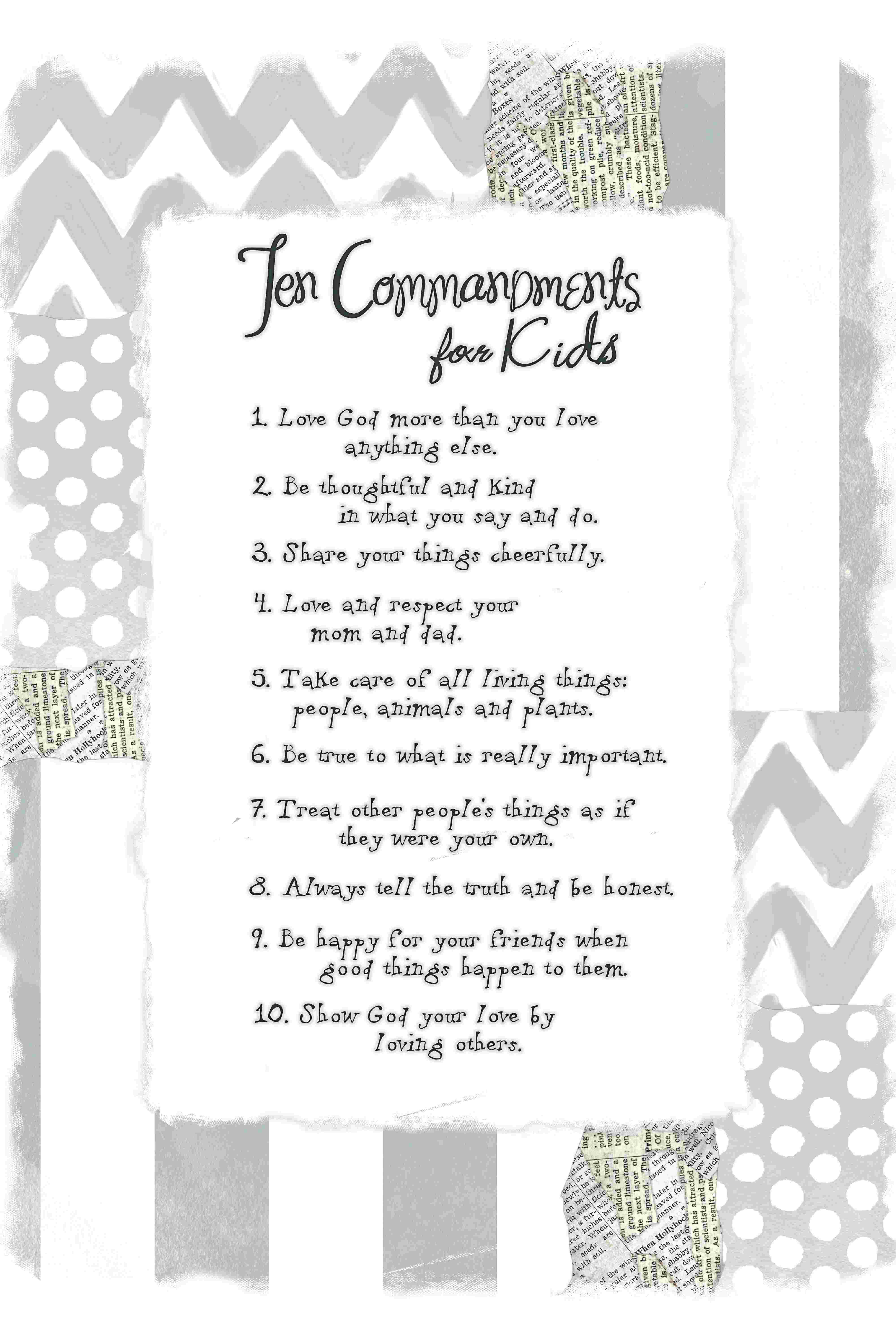 Trinx Chevron Ten Commandments Grey White - Wayfair Canada