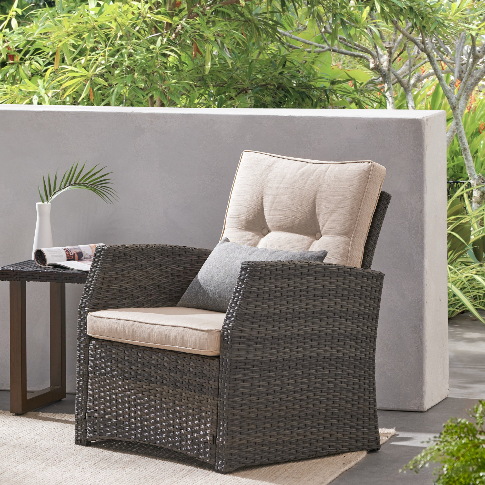 Dakota Fields Single With And Grey Waterproof Fabric, Button - Cushions ...