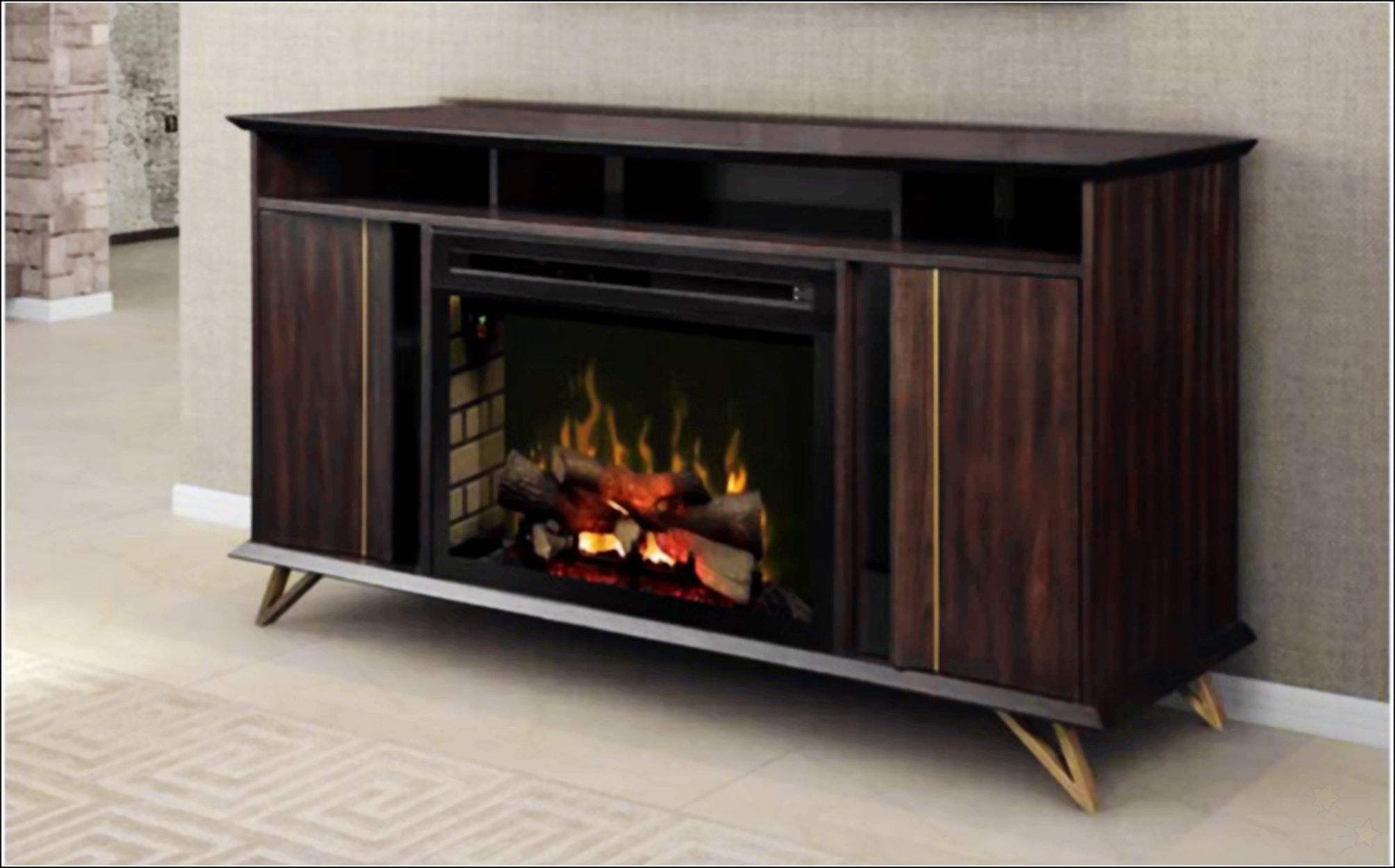 Gracie Oaks Dulton FM33-2045C Entertainment Console Fireplace | Wayfair
