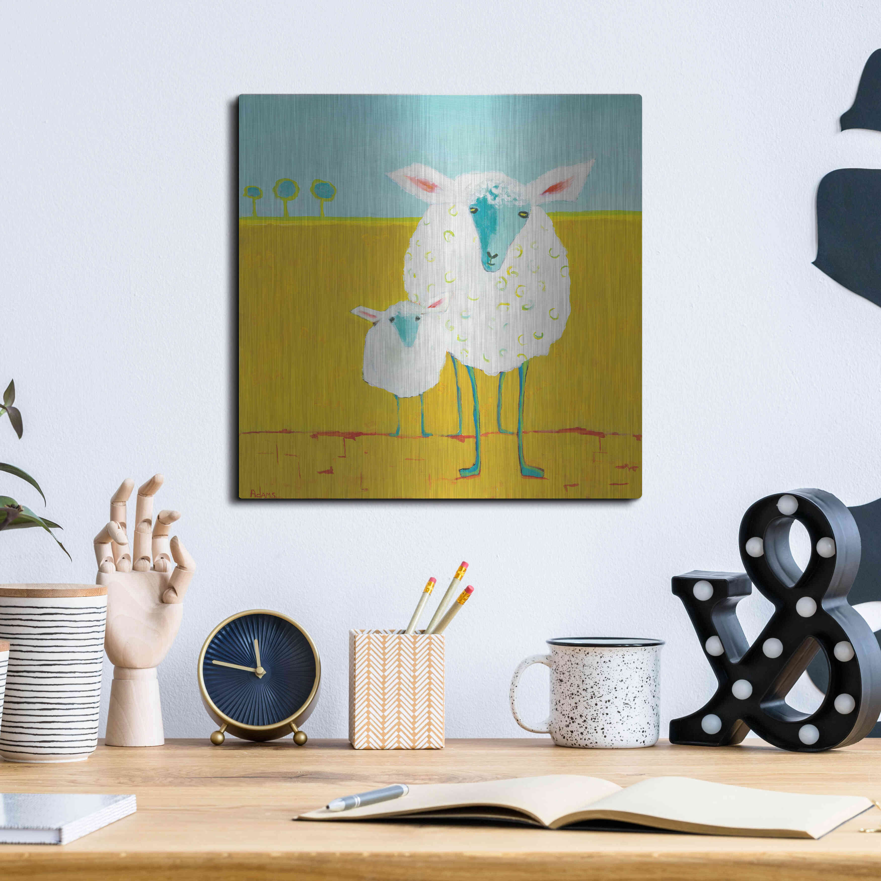 Luxe Metal Art 'Mama And Baby Sheep' By Phyllis Ad " Mama And Baby ...