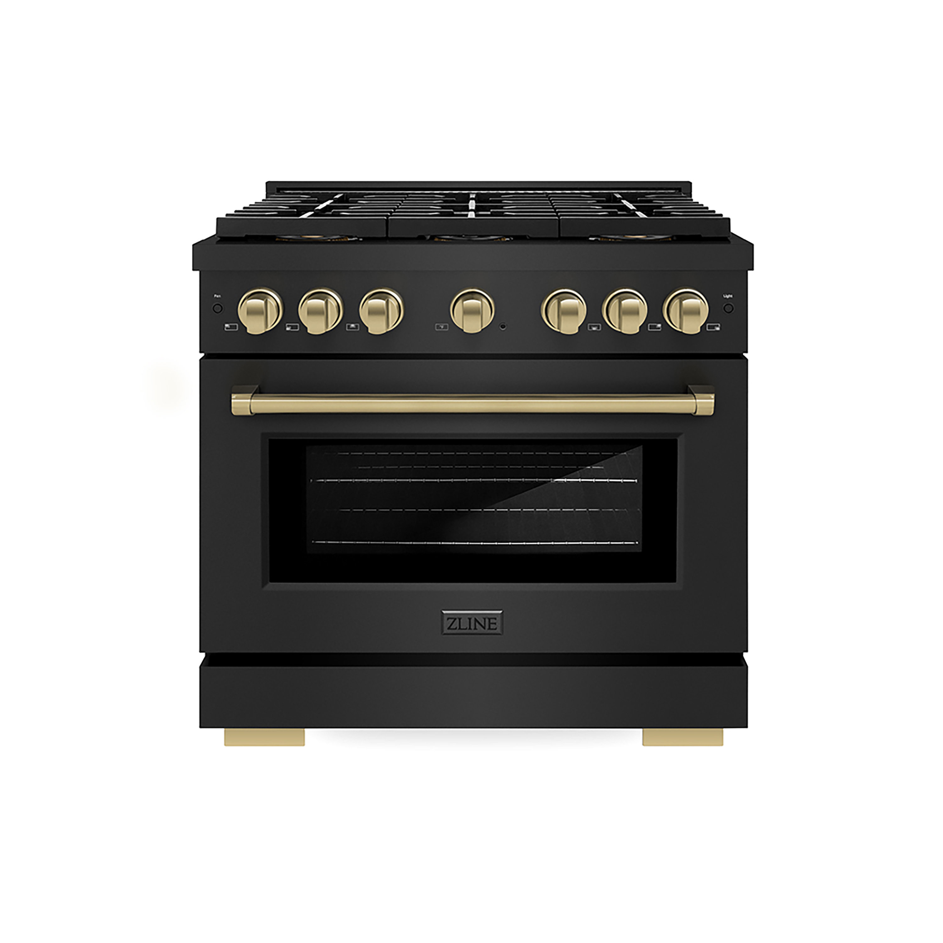 ZLINE Autograph 36 in. Black Stainless Paramount Dual Fuel Range w ...