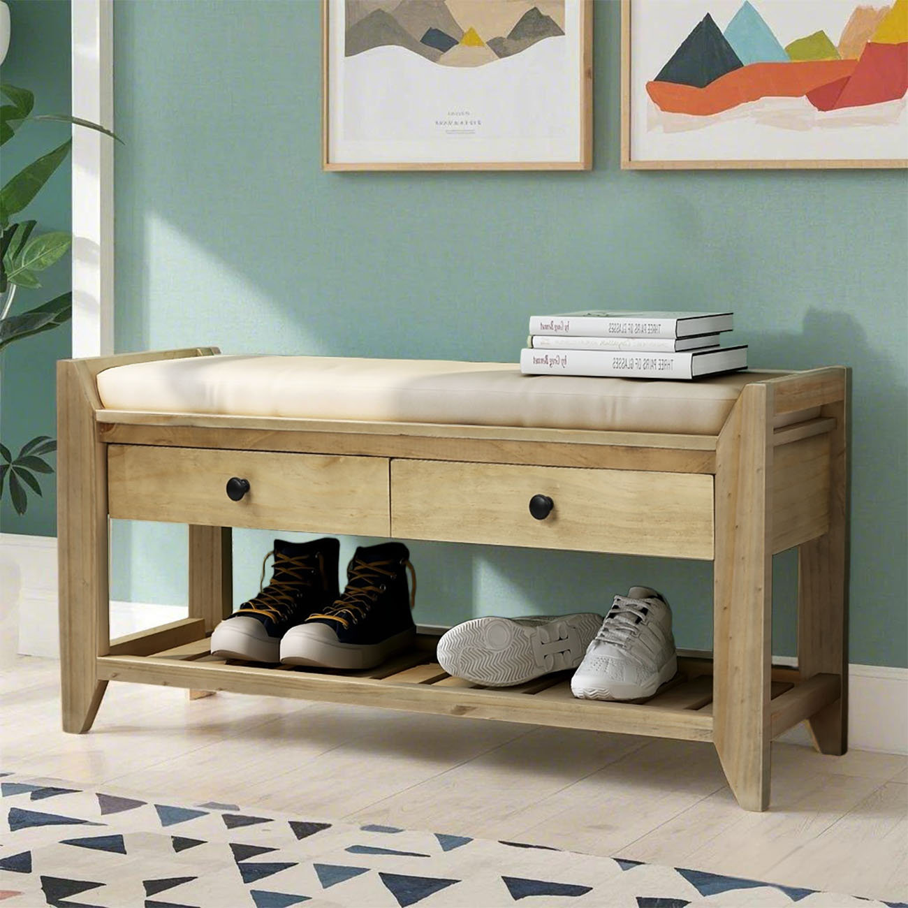 Wildon Home® Multipurpose Entryway Shoe Storage Bench With Cushioned ...