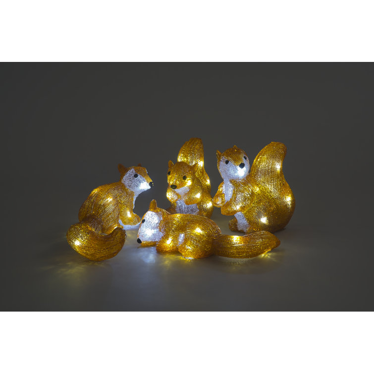 The Seasonal Aisle 4 Piece Lit Acrylic Squirrel Set | Wayfair.co.uk