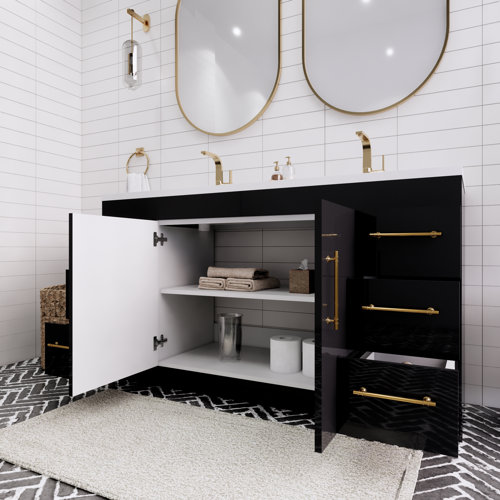 Elsa Spring 60" Double Sink Bathroom Vanity & Reviews | Wayfair