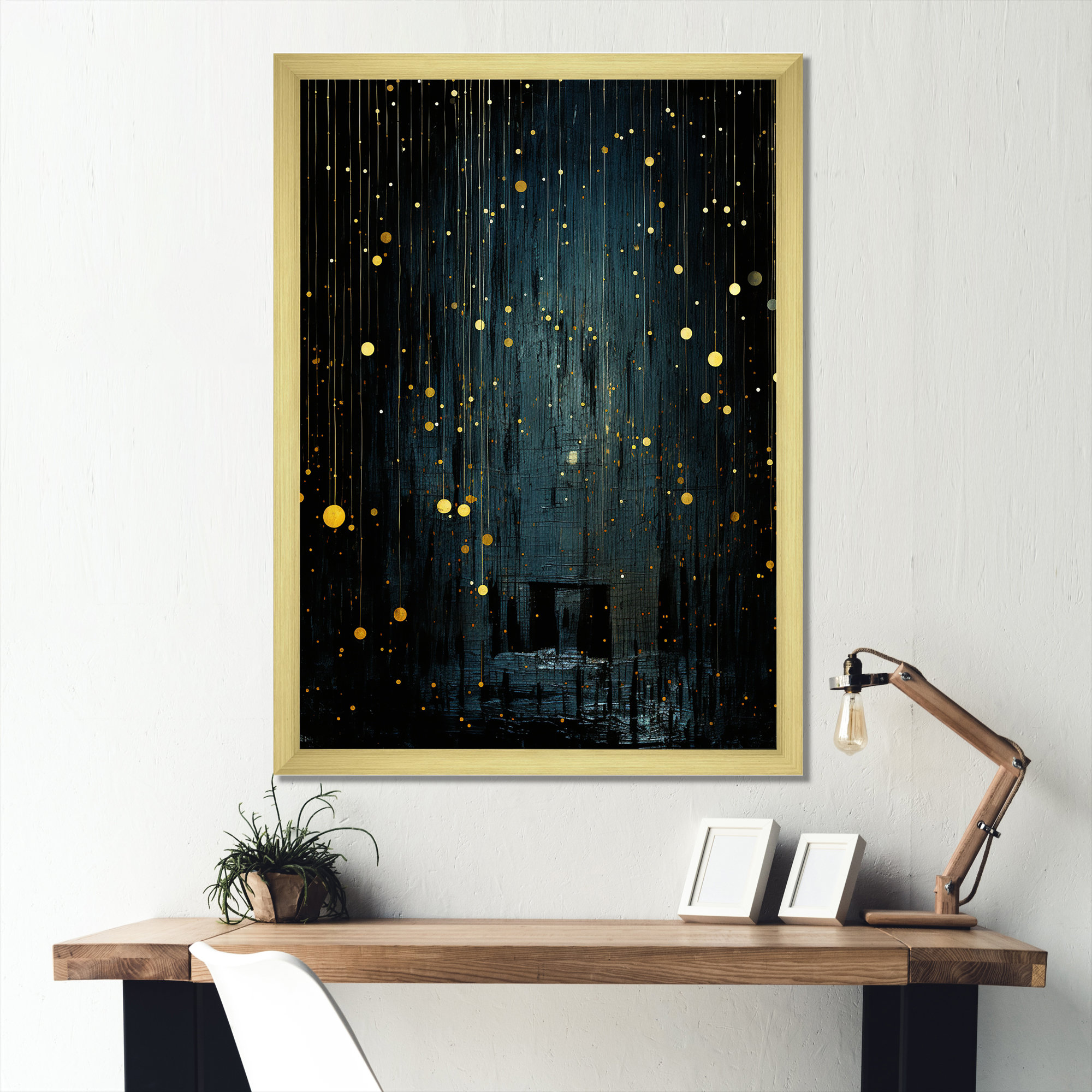 Mercer41 Black And Yellow Japanese Starry Night Stars - Japan Wall Art ...