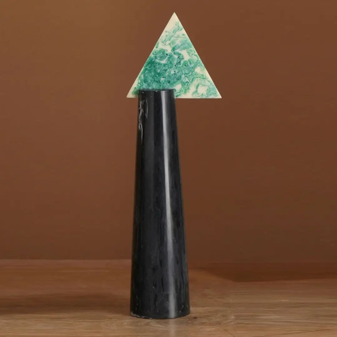 Wrought Studio™ Delphina Handcrafted Marbled Green Triangle Decor ...